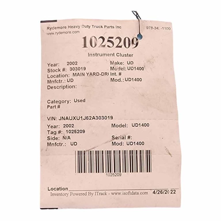 Buy 2002 Nissan Ud1400 Used Instrument Cluster None